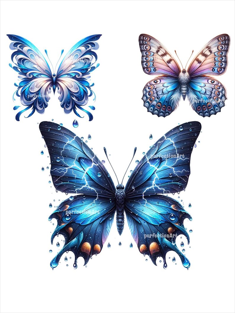 Air Butterflies Clipart Bundle, 10 Beautiful Air and Sky Themed ...