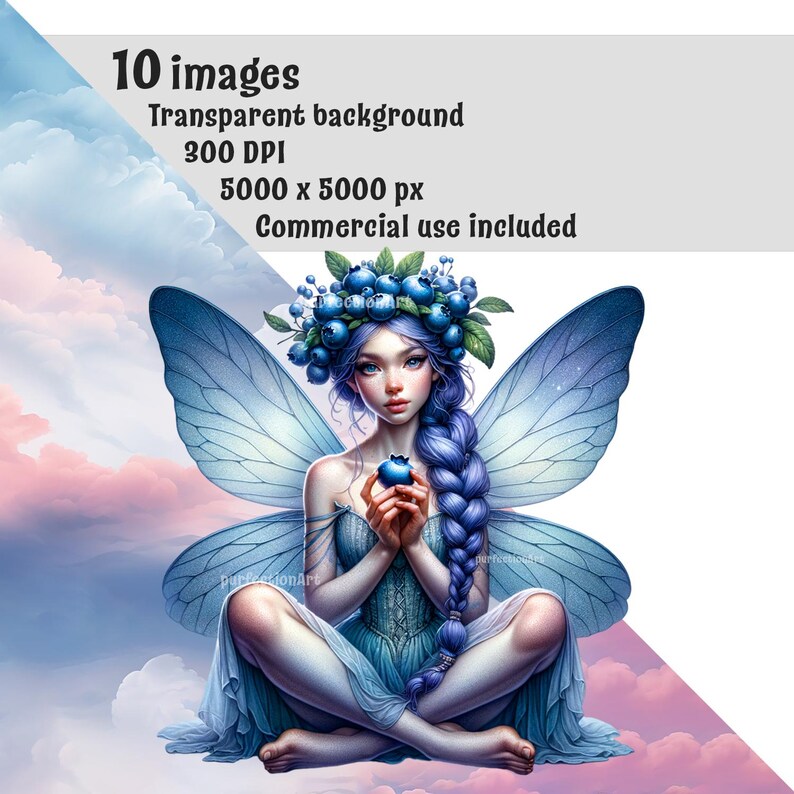 Berry Fairies Clipart Bundle, 10 Fairy Illustrations With Different ...