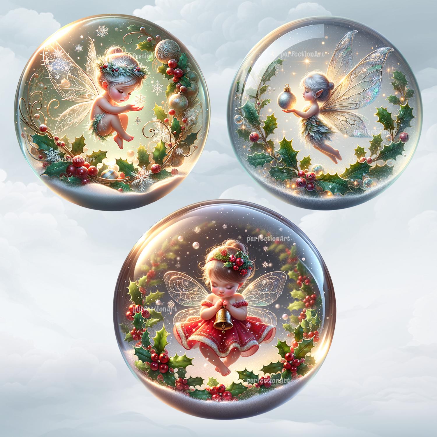 Baby Christmas Fairies Clipart Bundle: 10 Christmas Themed Baby Fairies ...