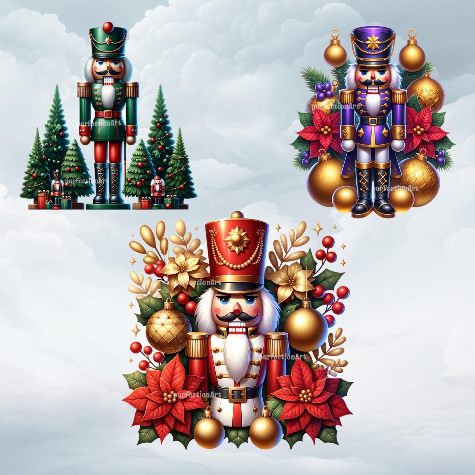 Holiday Nutcrackers Clipart Bundle – 12 Christmas-winter Themed ...