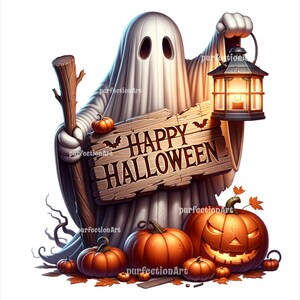 Halloween Ghosts Clipart Bundle, 13 Fun and Spooky Halloween Themed ...