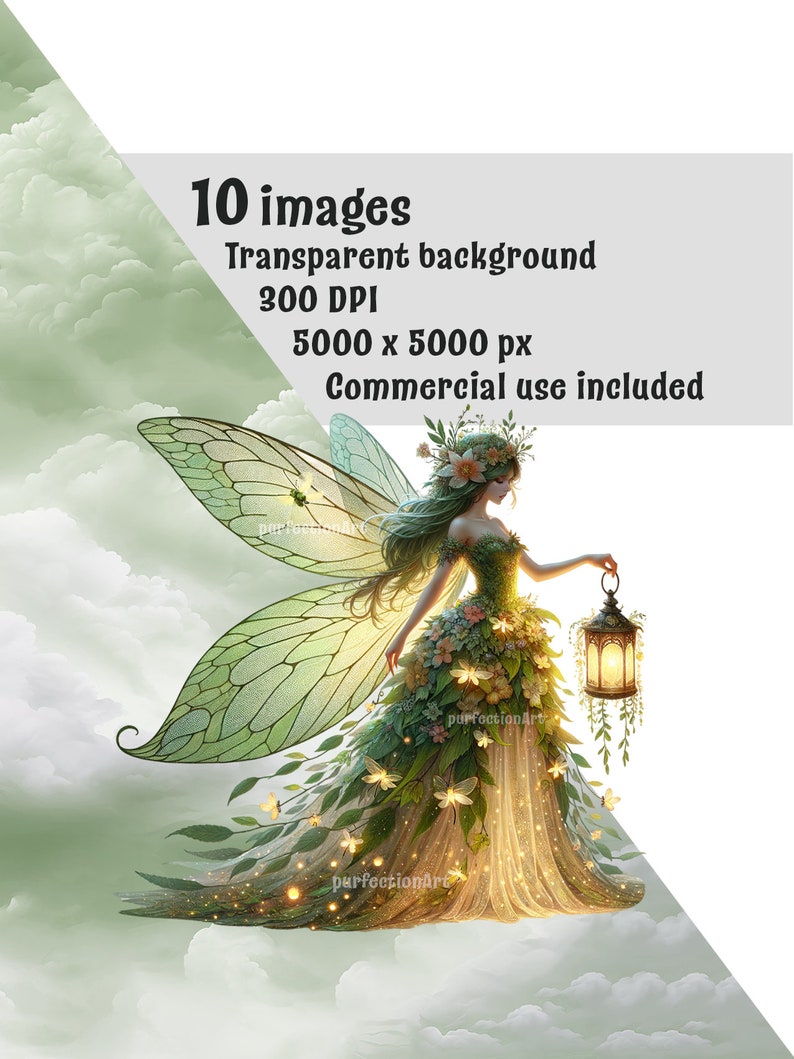 Earth Fairies Clipart Bundle, 10 Beautiful Nature Themed Fairy PNG ...