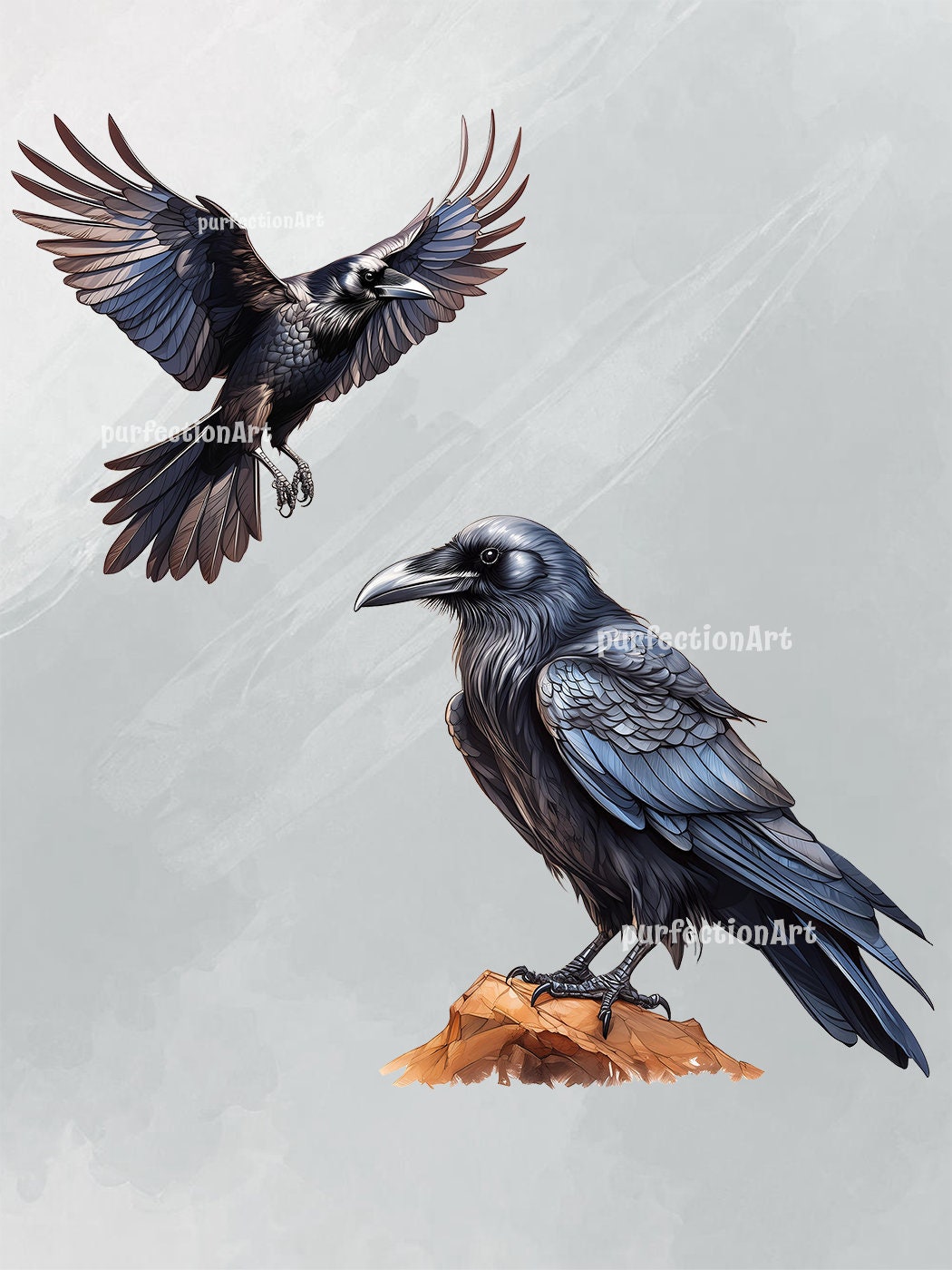 Steampunk Crows Clipart Bundle, 10 Steampunk Themed Crow PNG Images ...