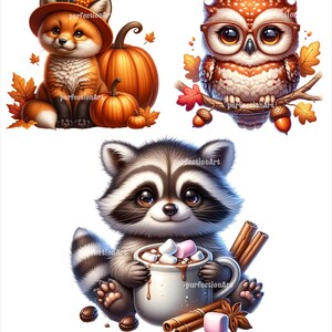 Fall Animals Clipart Bundle – 12 Cute Autumn Animals Including Fox ...