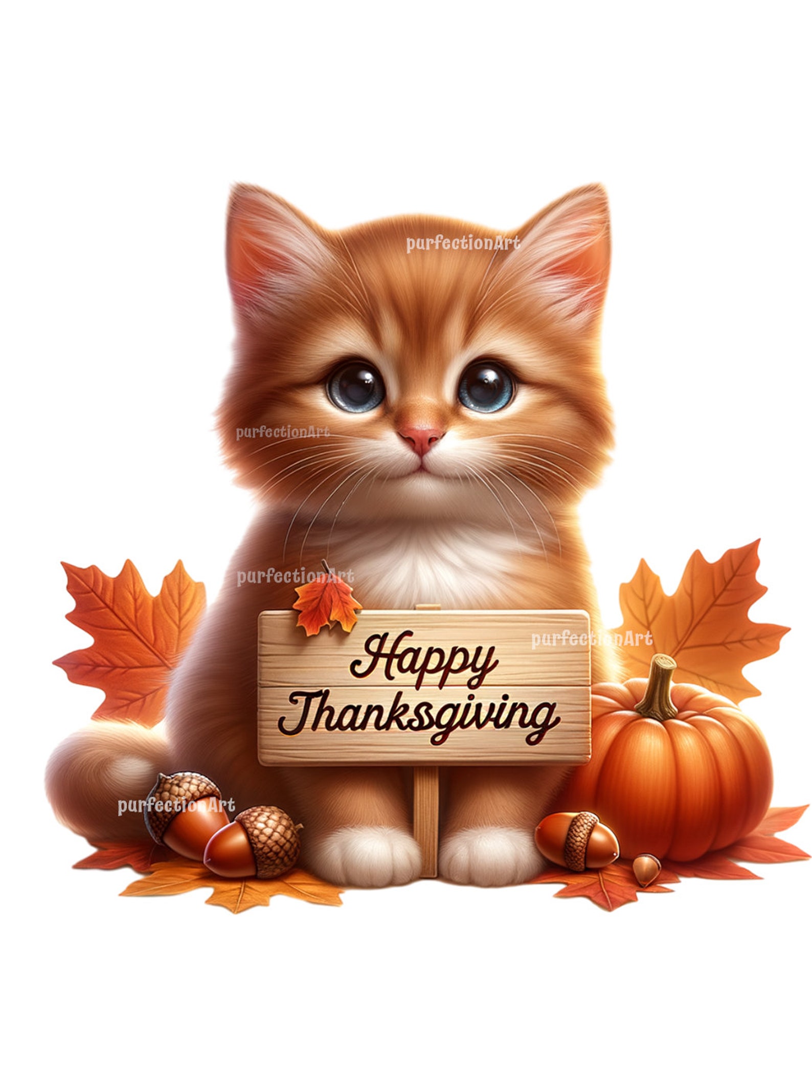 Catsgiving Clipart Bundle: 20 Beautiful Thanksgiving-themed Cat PNG ...
