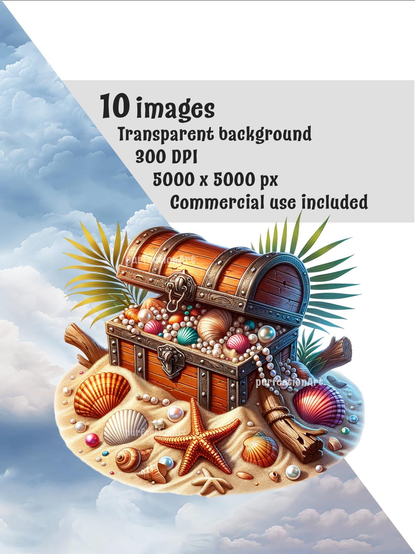 Treasure Chests Clipart Bundle: 10 Unique and Different Themed Treasure ...