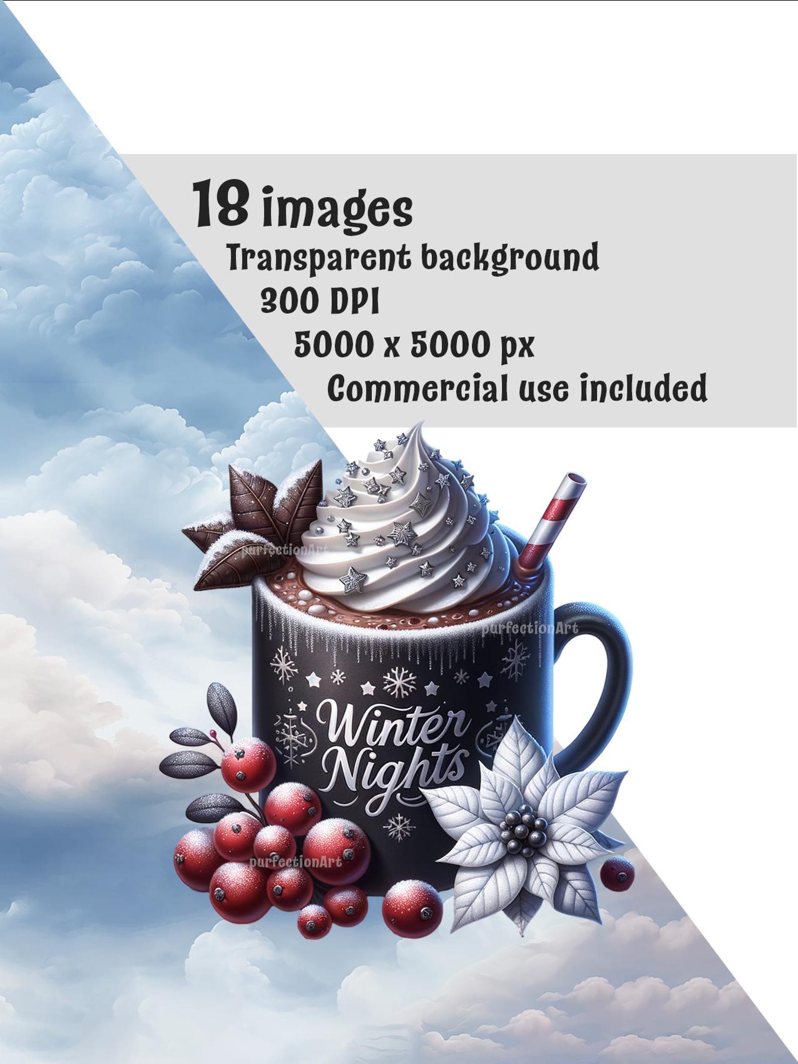 Winter Drinks Clipart Bundle, 18 Delicious and Cozy Looking Winter ...
