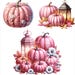 Pink Pumpkins Clipart Bundle: 13 Beautiful Pink Pumpkins With Gold and ...