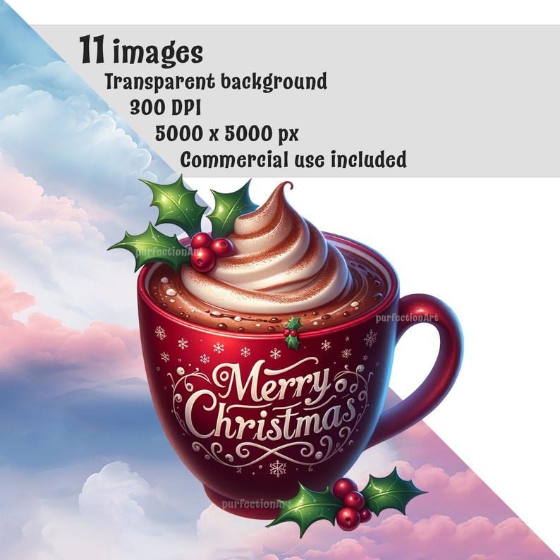 Christmas Mugs Clipart Bundle, 11 Cozy and Fun Christmas Themed Mugs ...