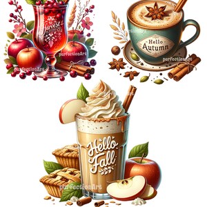 Fall Drinks Clipart Bundle, 12 Delicious and Cozy Looking Fall Themed ...