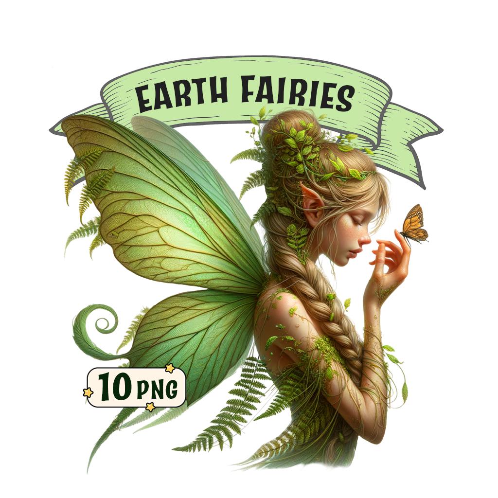 Earth Fairies Clipart Bundle – 10 Fantasy Fairy Illustrations With ...