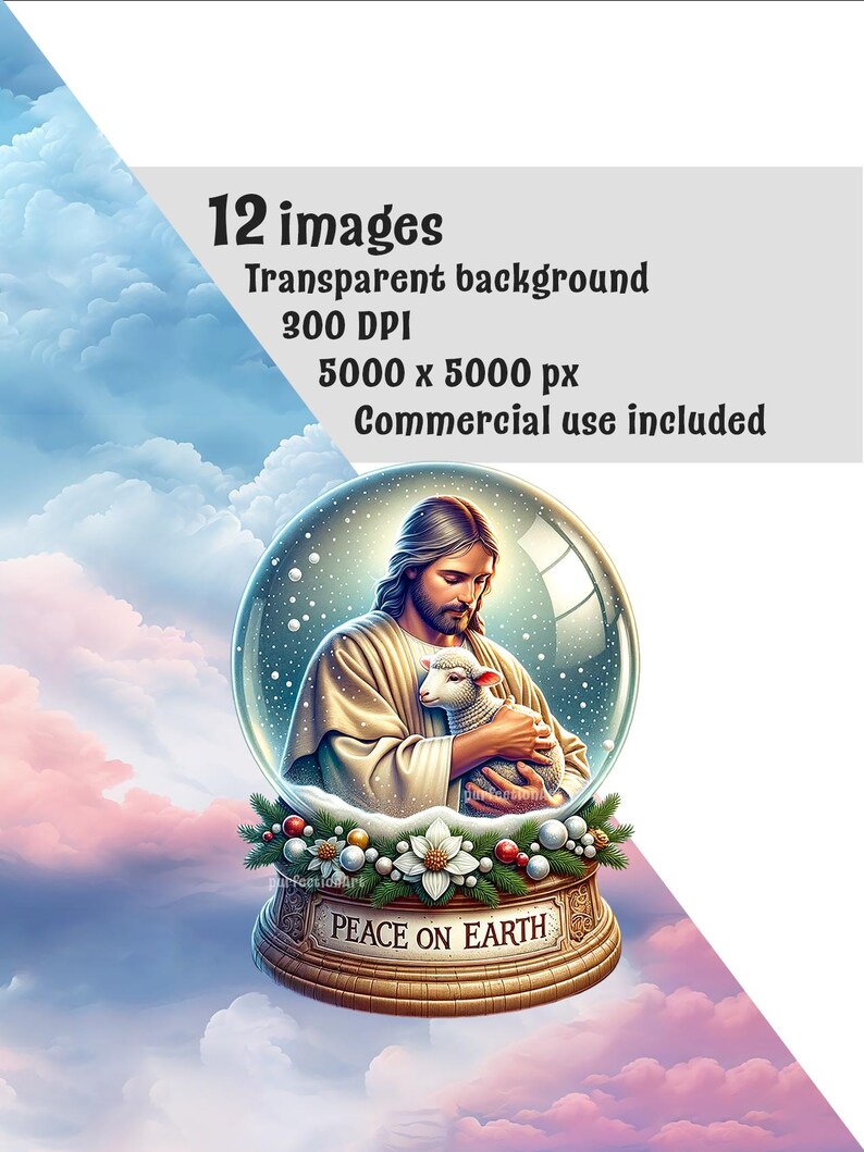 Holy Snowglobes Clipart Bundle, 12 Snowglobes With Beautiful Christmas ...