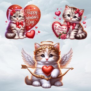 Valentine Cats Clipart Bundle - 18 Adorable Valentine's Day-themed ...