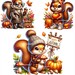 Fall Squirrels Clipart Bundle, 10 Cute and Cozy Fall Themed Squirrel ...