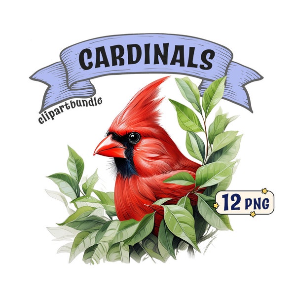 Cardinal Clipart - Etsy