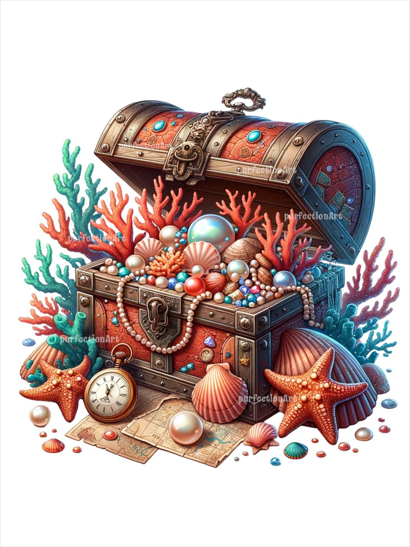 Treasure Chests Clipart Bundle: 10 Unique and Different Themed Treasure ...