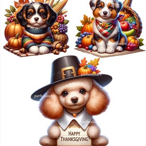 Dogsgiving Clipart Bundle: 20 Beautiful Thanksgiving-themed Dog PNG ...