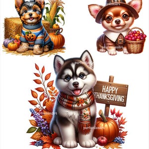 Dogsgiving Clipart Bundle: 20 Beautiful Thanksgiving-themed Dog PNG ...