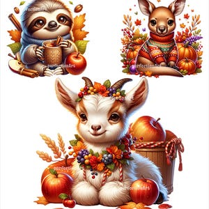 Fall Animals Clipart Bundle – 12 Cute Autumn Animals Including Fox ...