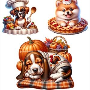 Dogsgiving Clipart Bundle: 20 Beautiful Thanksgiving-themed Dog PNG ...