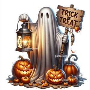 Halloween Ghosts Clipart Bundle, 13 Fun and Spooky Halloween Themed ...