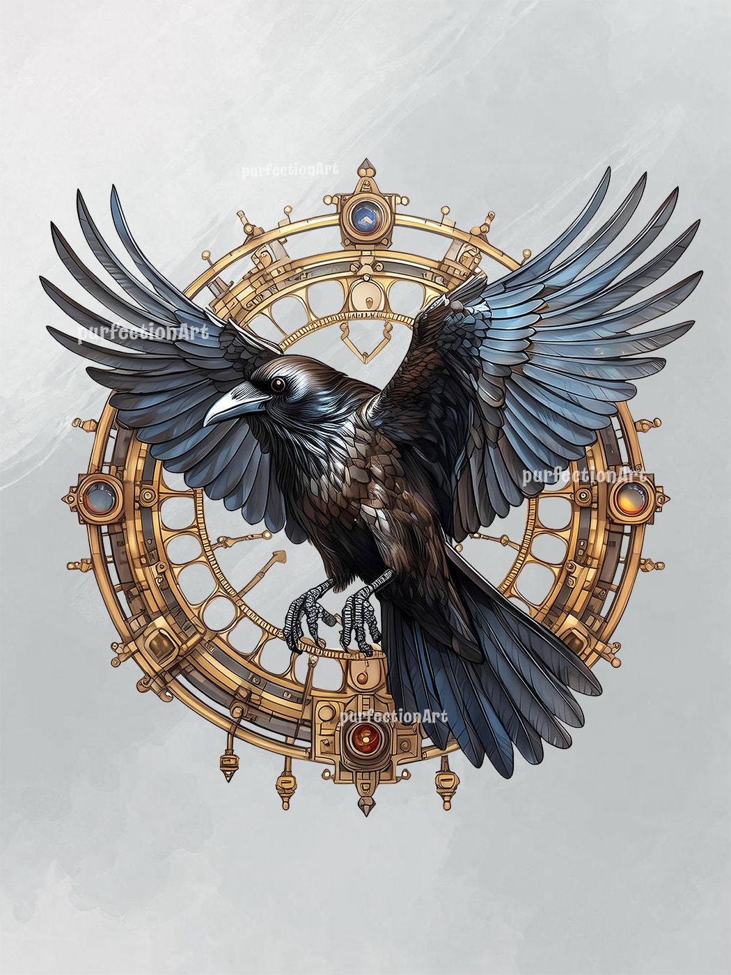 Steampunk Crows Clipart Bundle, 10 Steampunk Themed Crow PNG Images ...