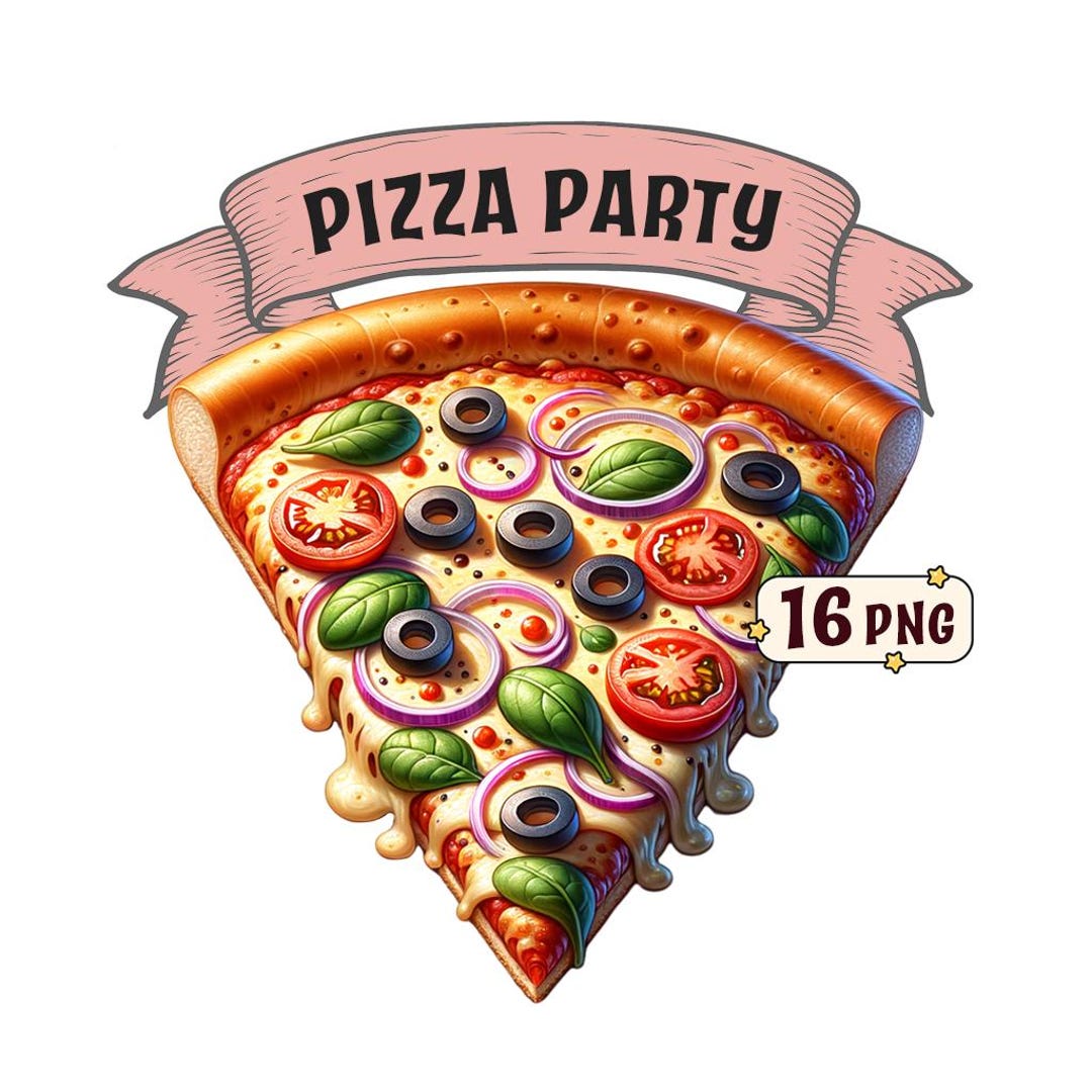 Pizza Party Clipart Bundle – 16 Delicious Pizza Illustrations ...