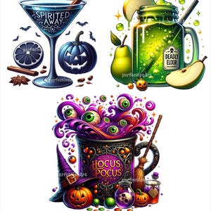 Spooky Drinks Clipart Bundle, 13 Spooky and Cute Halloween Themed ...