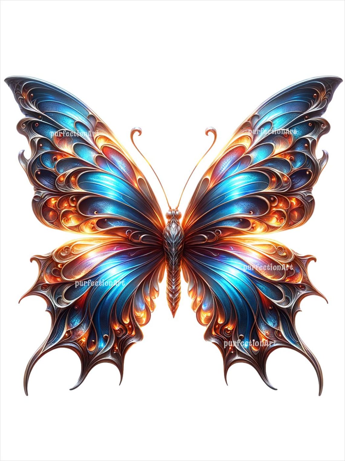 Fire Butterflies Clipart Bundle, 10 Beautiful Fire Themed Butterfly PNG ...