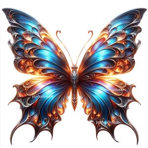 Fire Butterflies Clipart Bundle, 10 Beautiful Fire Themed Butterfly PNG ...