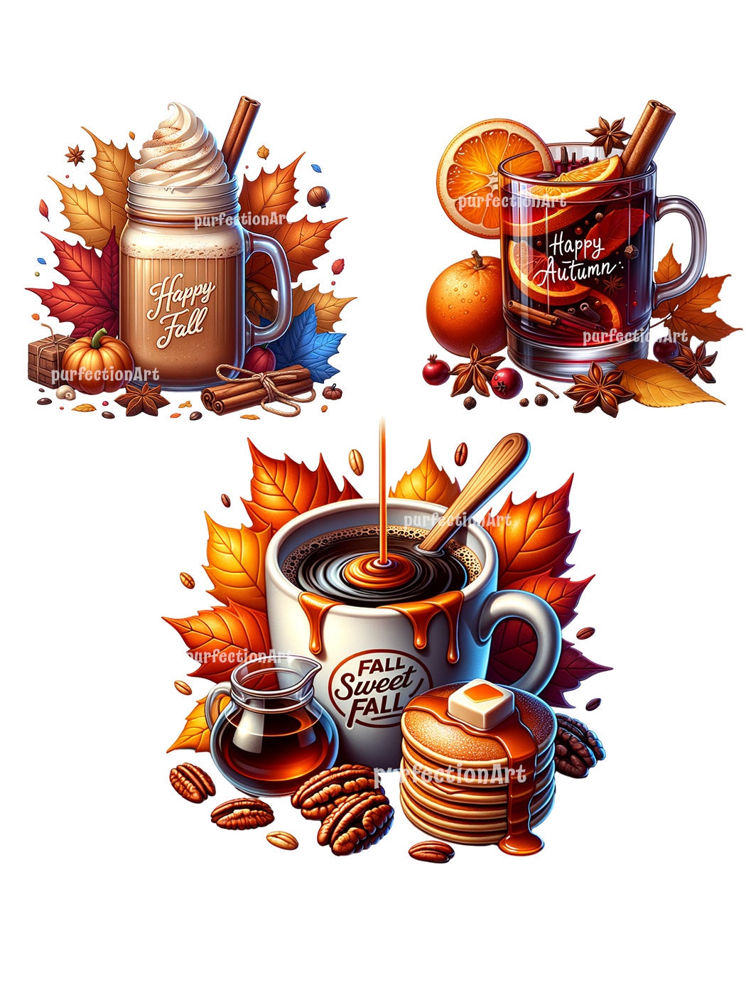 Fall Drinks Clipart Bundle, 12 Delicious and Cozy Looking Fall Themed ...