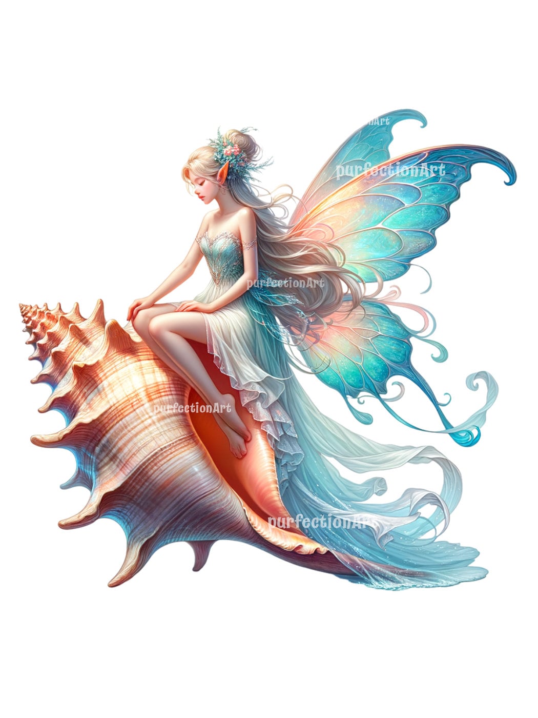 Water Fairies Clipart Bundle, 10 Beautiful Water Themed Fairy PNG ...