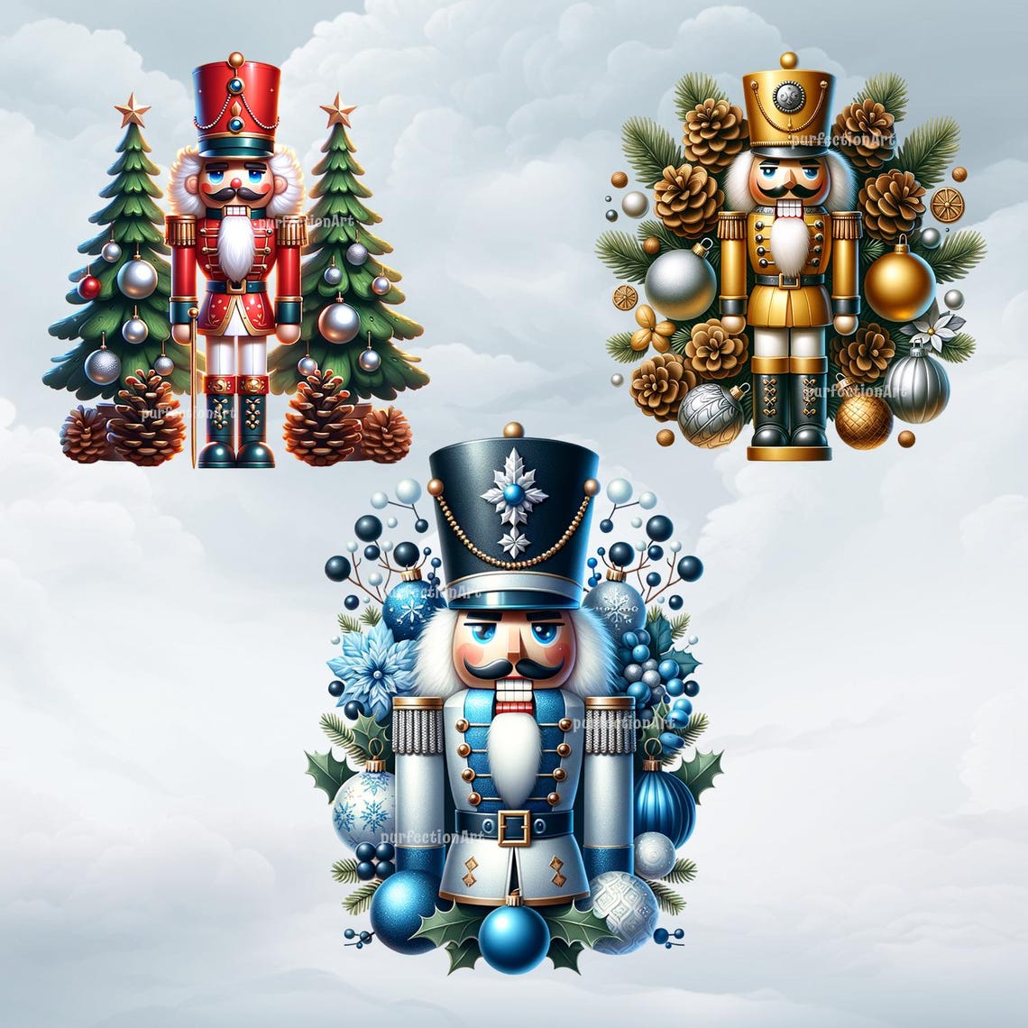 Holiday Nutcrackers Clipart Bundle – 12 Christmas-winter Themed ...
