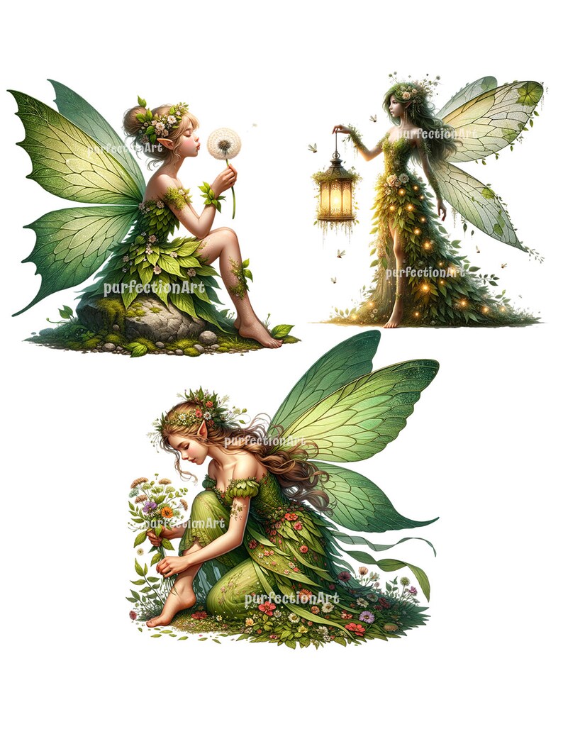 Earth Fairies Clipart Bundle, 10 Beautiful Nature Themed Fairy PNG ...