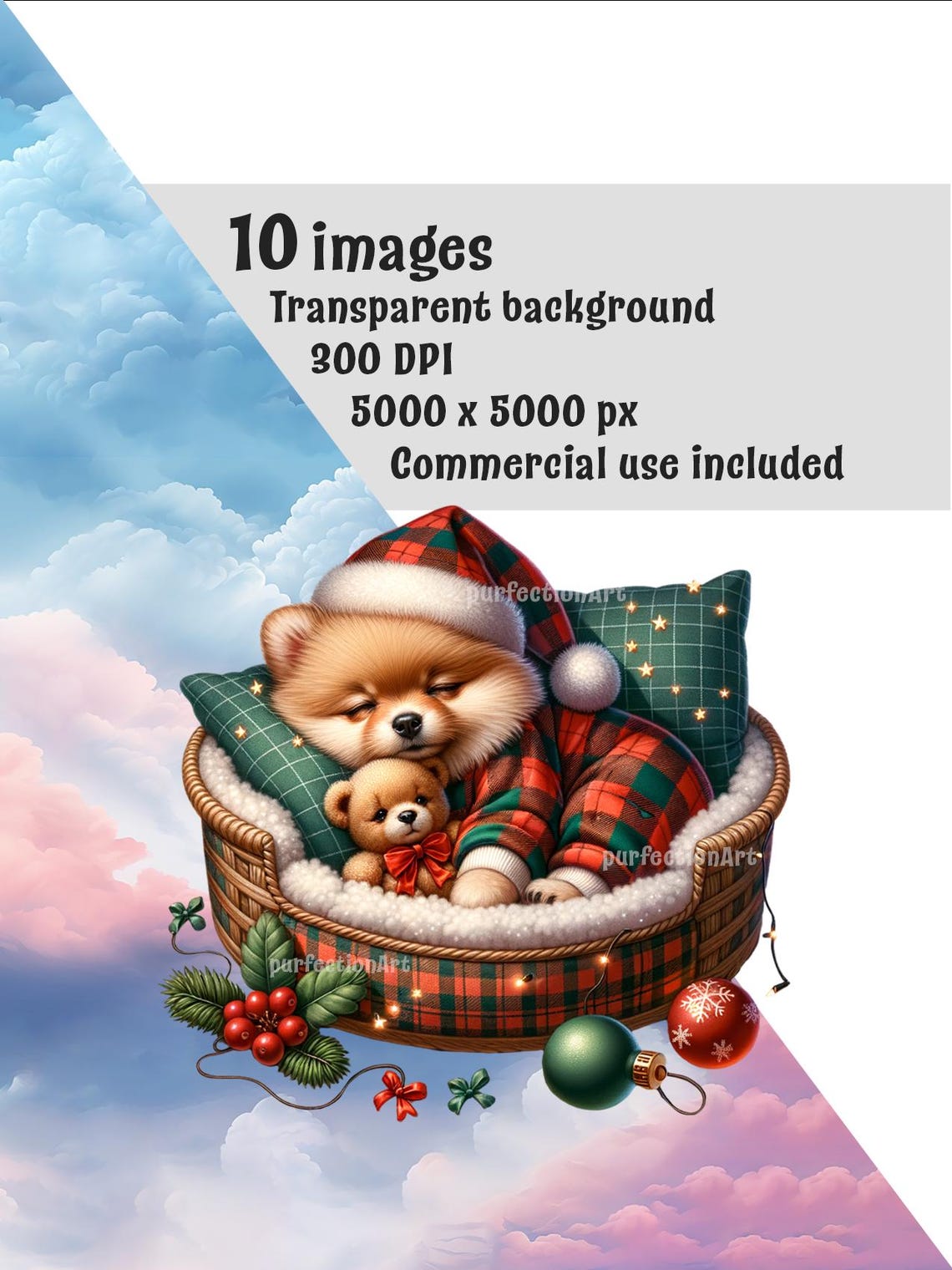 Cozy Winter Dogs Clipart Bundle, 10 Adorable Puppies Sleeping in ...