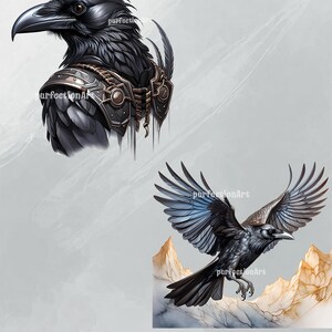 Steampunk Crows Clipart Bundle, 10 Steampunk Themed Crow PNG Images ...