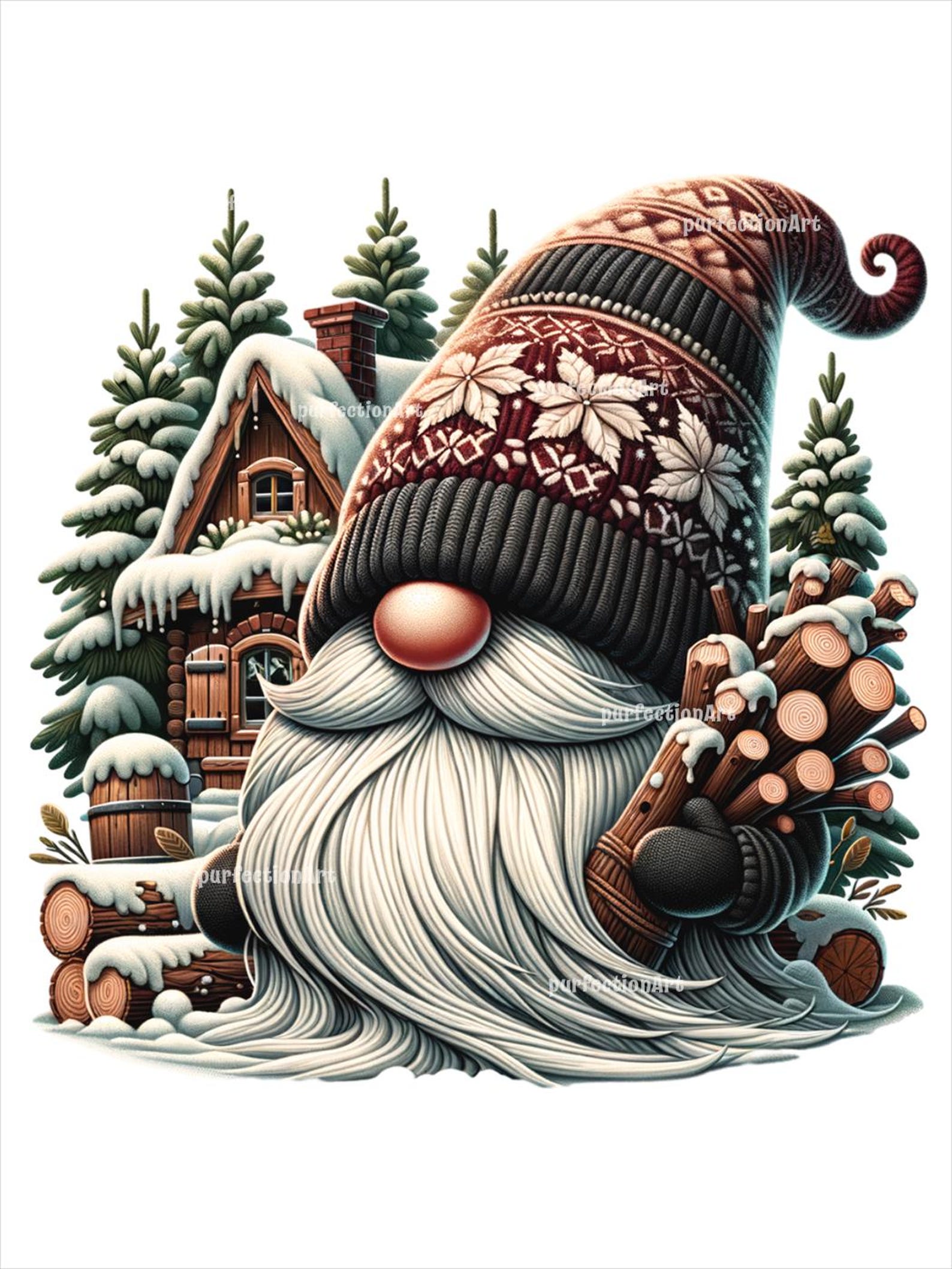 Winter Gnomes Clipart Bundle, 10 Cute Winter Themed Cozy Gnomes, PNG ...