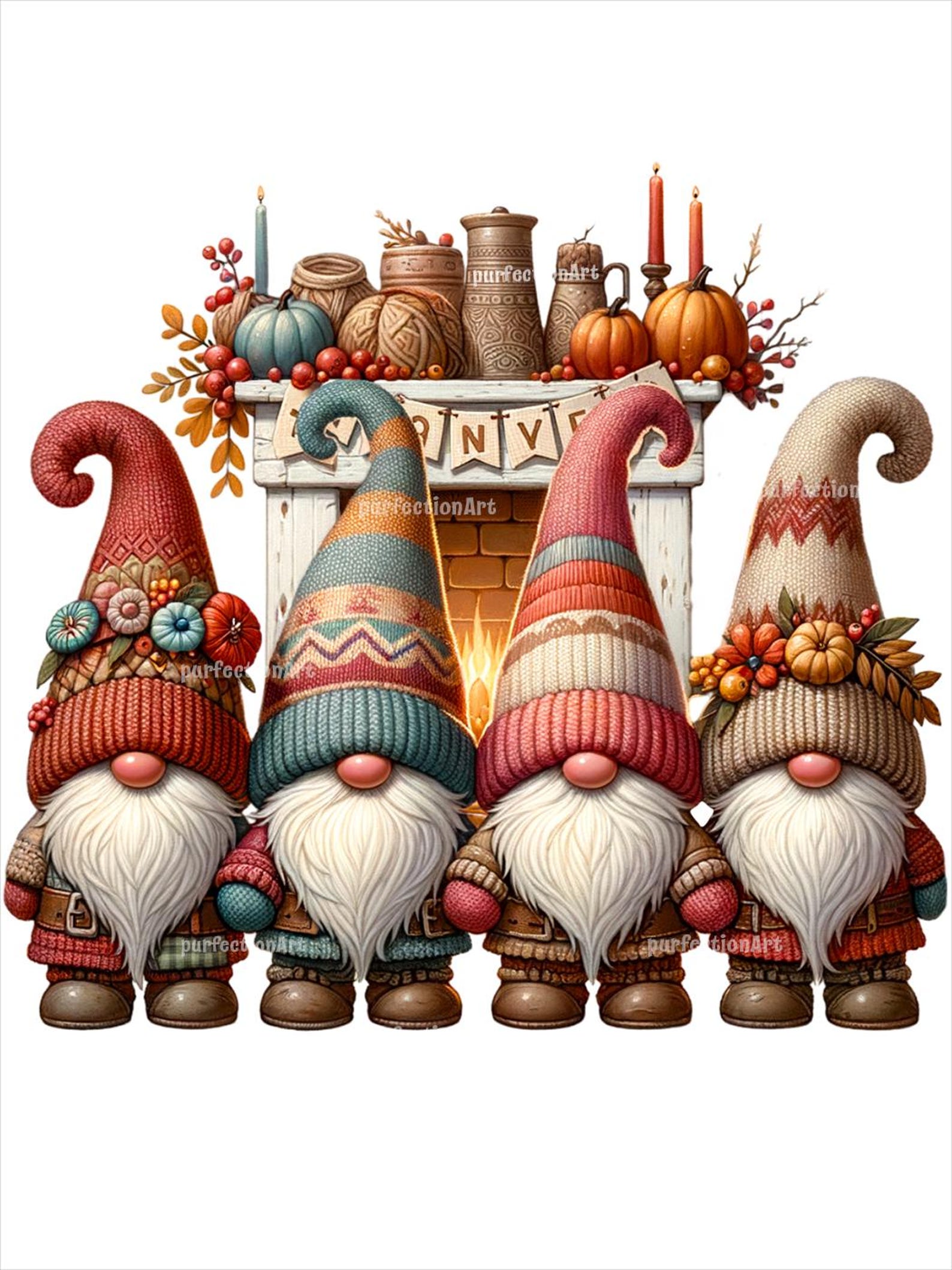 Thanksgiving Gnomes Clipart Bundle, 11 Cute Thanksgiving Themed Gnomes ...