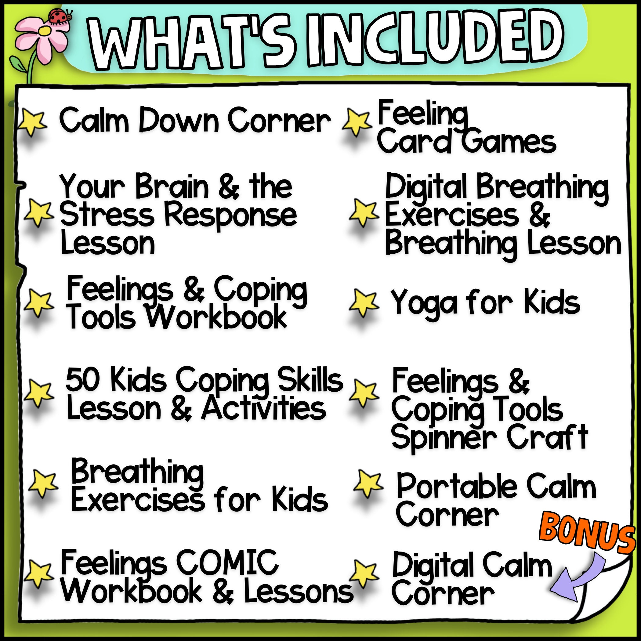 Coping Tools Bundle for Kids: Self-regulation, Social Emotional Skills ...