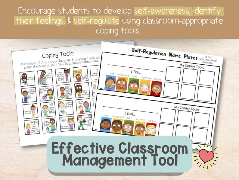 Self-regulation Desk Name Tags: Emotional Check-in, Coping Tools ...