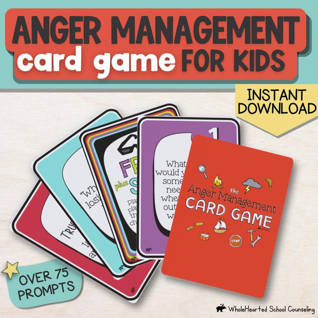 Anger Management Card Game: Coping Skills for Kids & Teens (digital ...