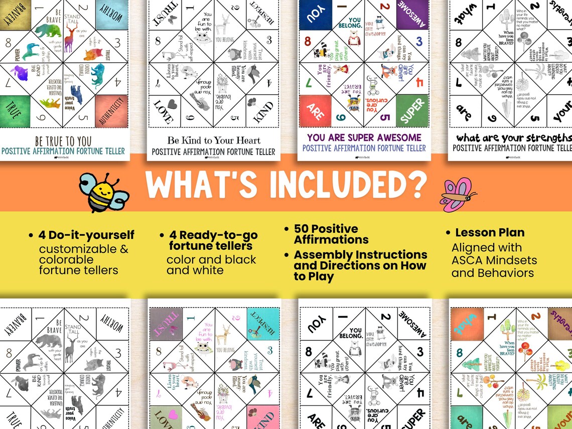 Positive Affirmation Activity for Kids, Counseling Lesson, Self Esteem ...