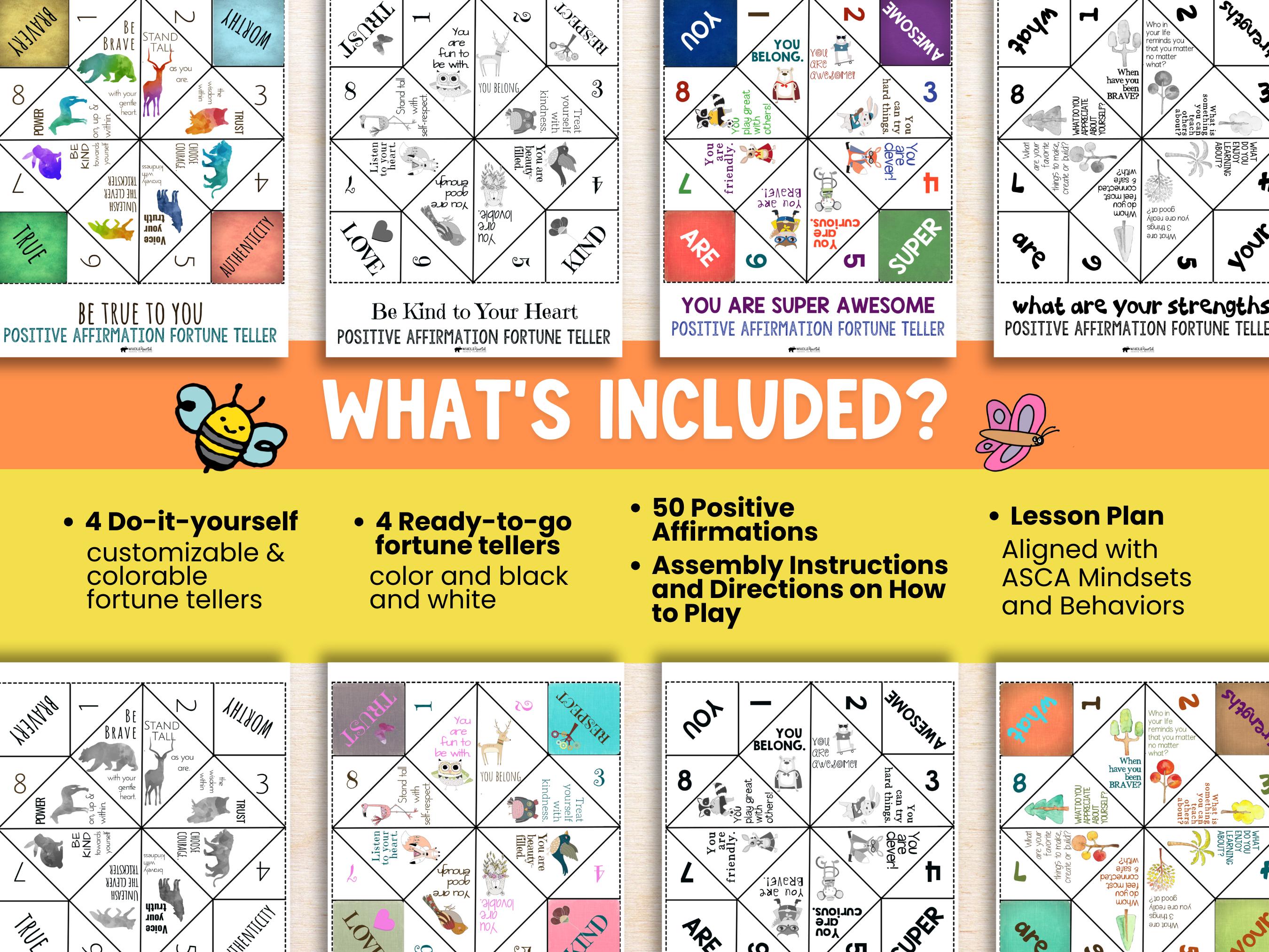 Positive Affirmation Activity for Kids, Counseling Lesson, Self Esteem ...