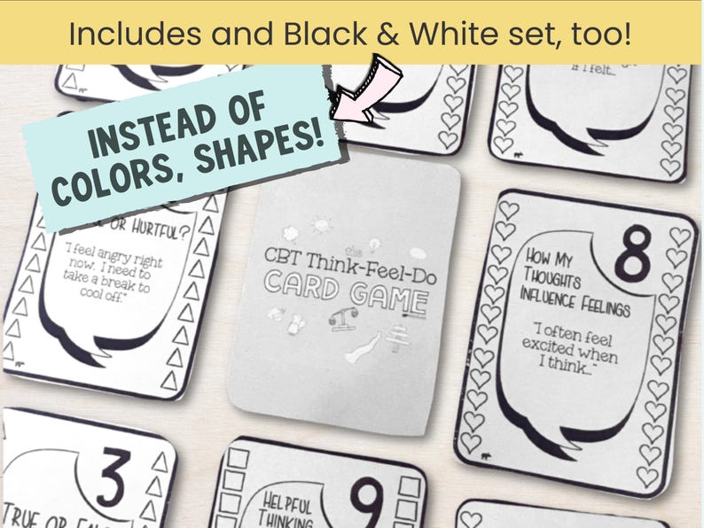 CBT Card Game for Kids: Think-feel-do, SEL Counseling (digital Download ...