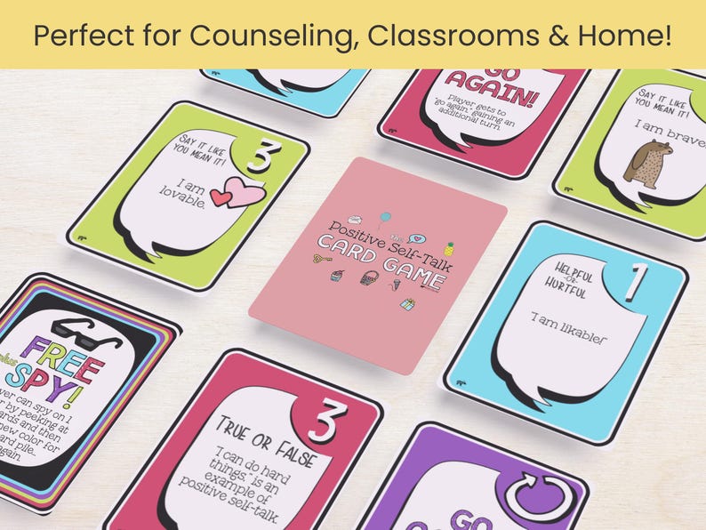 Positive Self-talk Card Game: SEL Therapy for Kids & Teens (digital ...