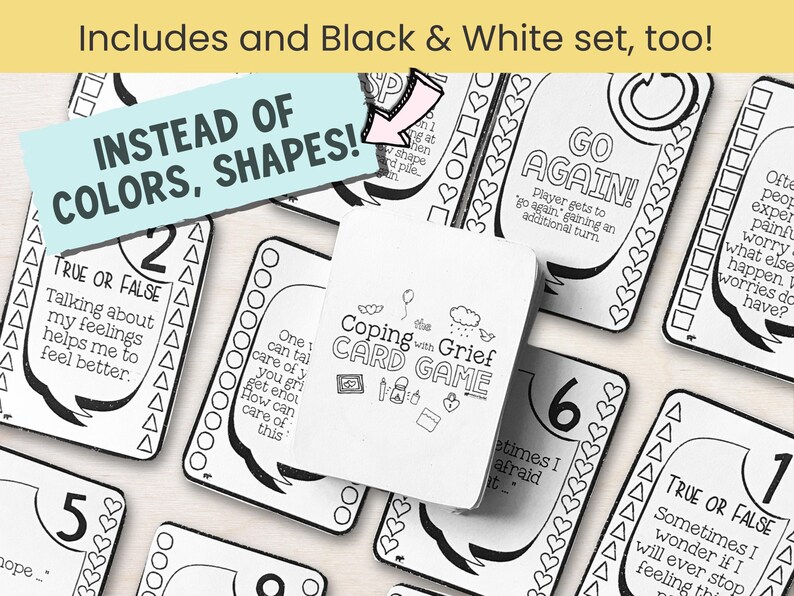 Coping With Grief Card Game: Kids & Teens Therapy (printable/digital ...