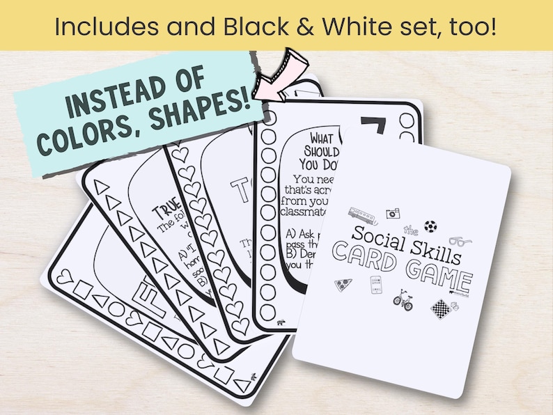 Social Skills Card Game, Therapy for Kids and Teens (digital ...