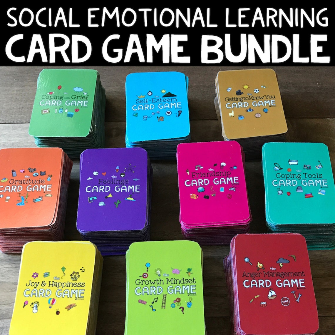 Social Emotional Learning Card Game Bundle - 10 SEL Topics for ...