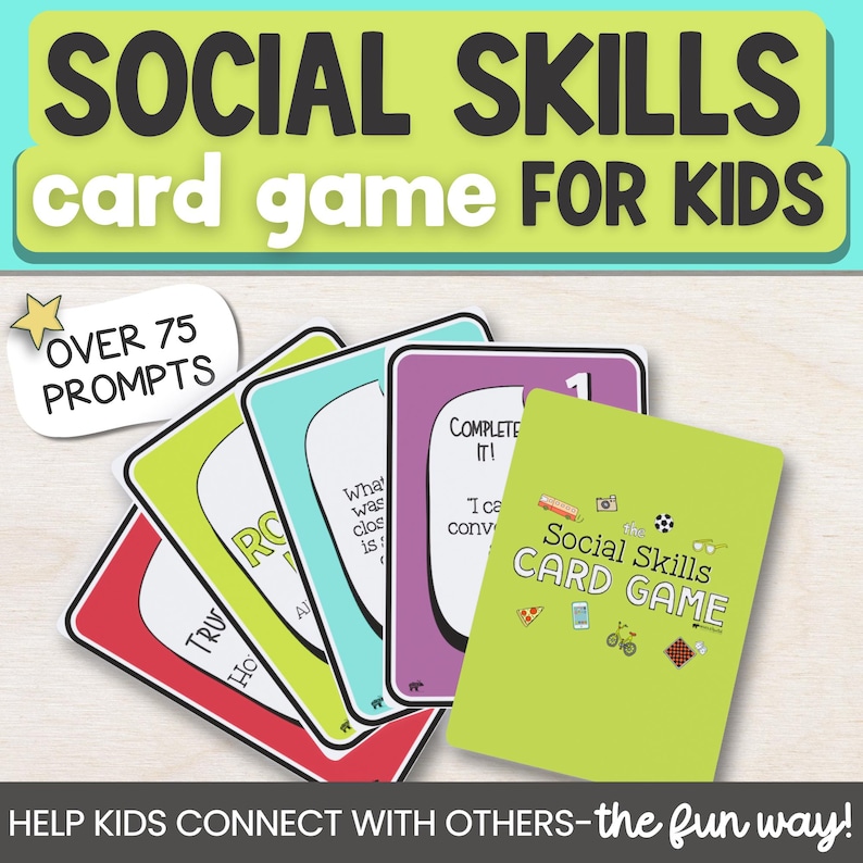 Social Skills Card Game, Therapy for Kids and Teens (digital ...