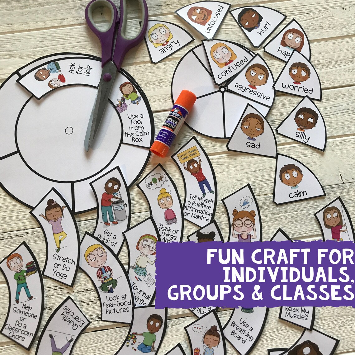 Self-regulation Spinners | Emotional Regulation SEL Activities for Calm ...